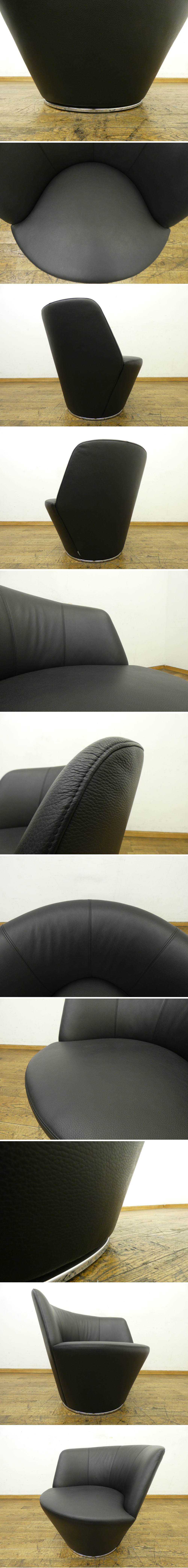 【やや傷や汚れあり】 CY275 展示品 ドイツ WALTER KNOLL ウォルターノル AMEO 黒総革 アームチェア 1人掛けソファ 1P 回転椅子 レザー張り 80万の落札情報詳細 ...